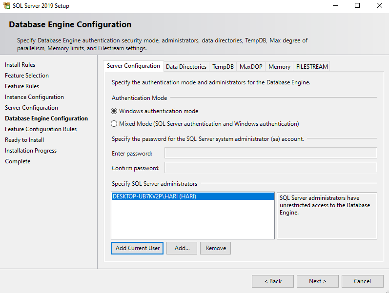 SQL installation 2019 step by step – Microsoft DB